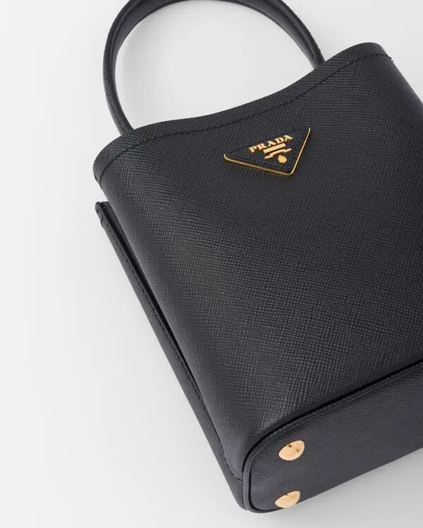 Prada Panier Small Saffiano Leather Bag - Black