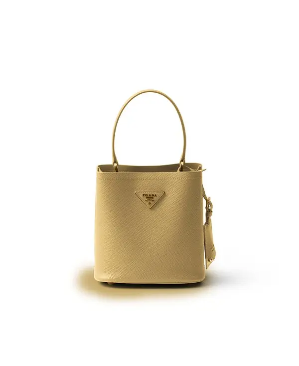 Prada Panier Mini Saffiano Leather Bag - Yellow