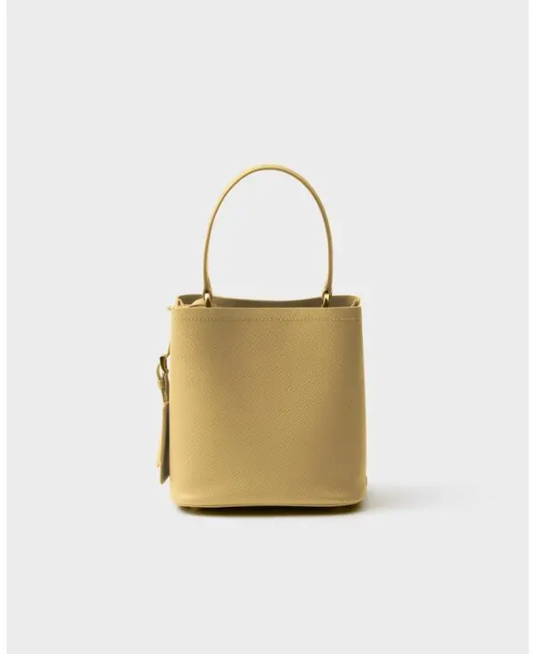 Prada Panier Mini Saffiano Leather Bag - Yellow