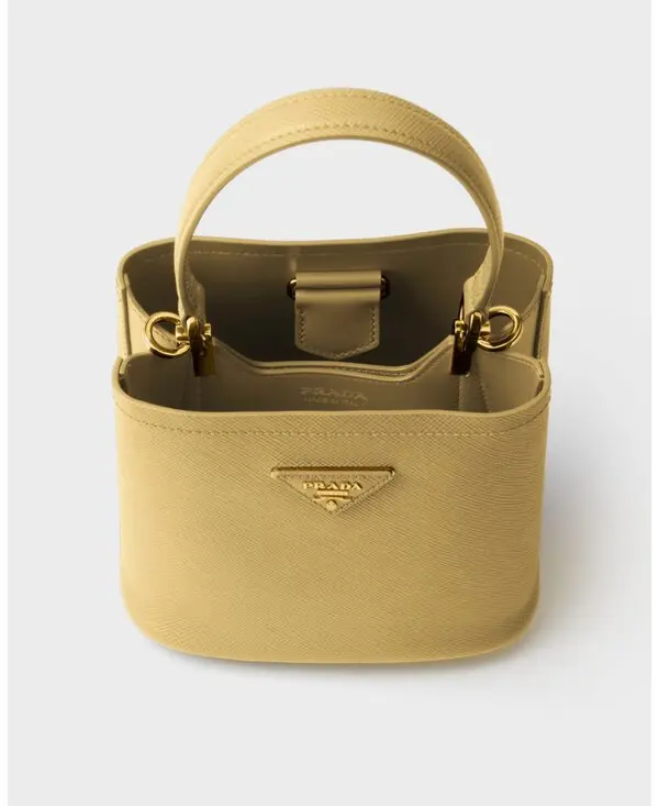 Prada Panier Mini Saffiano Leather Bag - Yellow