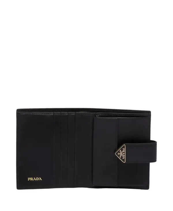 Prada Saffiano And Smooth Leather Wallet - Black