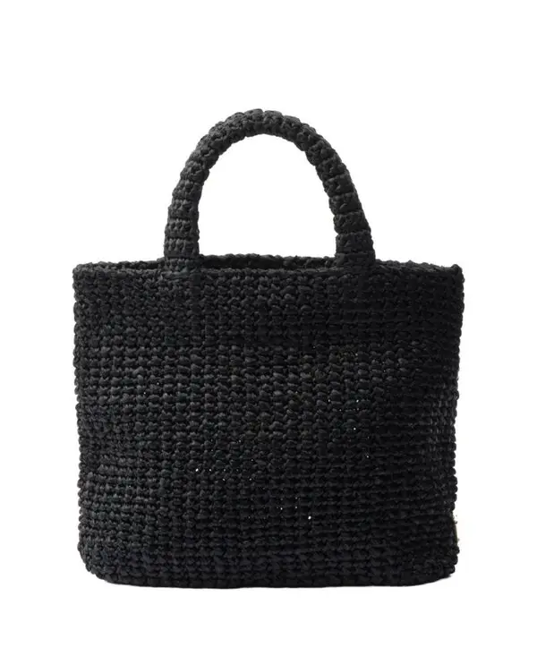 Prada Small Crochet Tote Bag - Black