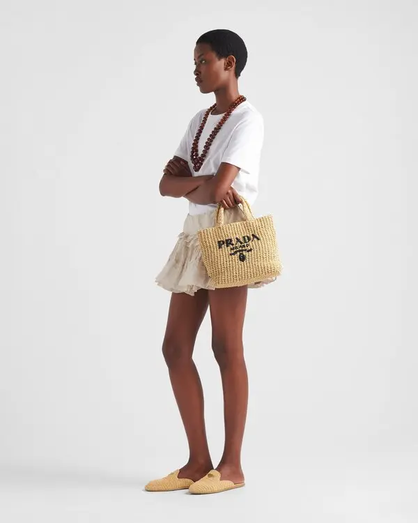 Prada Small Crochet Tote Bag - Neutral