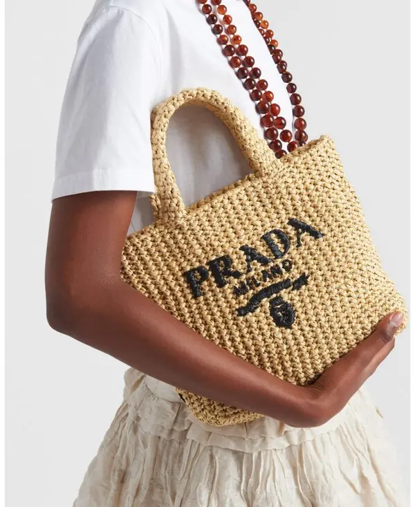 Prada Small Crochet Tote Bag - Neutral