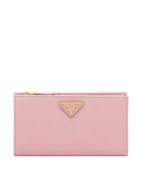 Prada Large Saffiano Leather Wallet - Light/pastel Pink