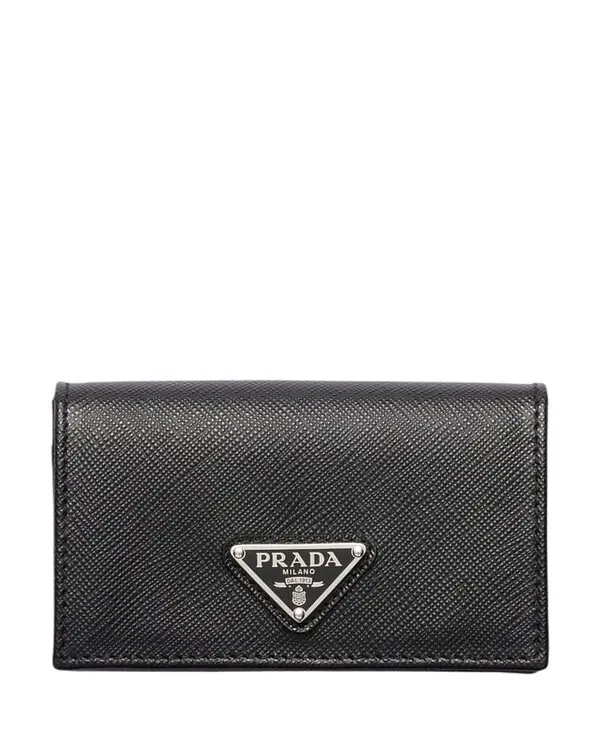 Prada Saffiano Leather Card Holder - Black