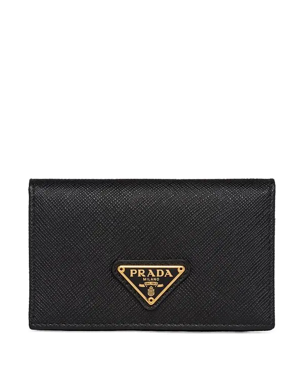 Prada Saffiano Leather Card Holder - Charcoal