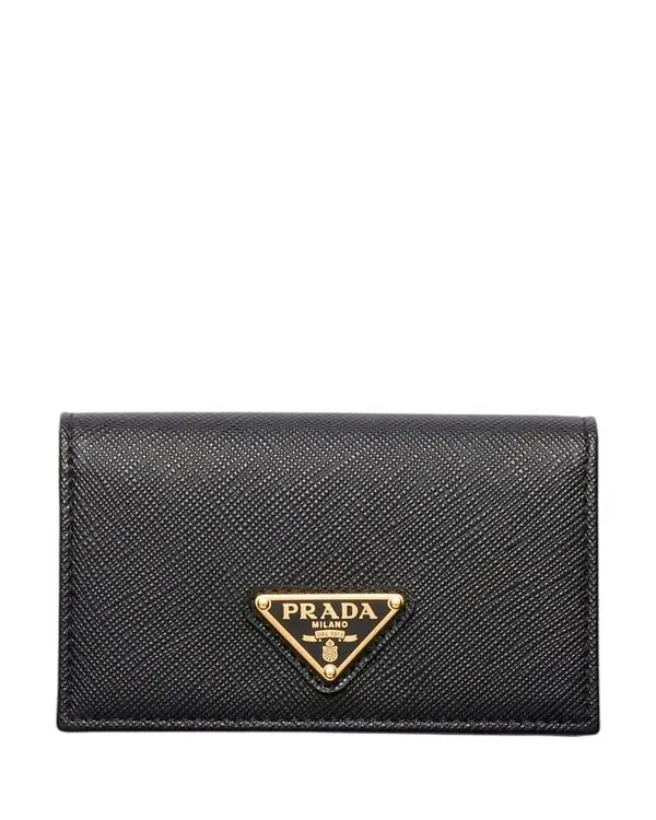 Prada Saffiano Leather Card Holder - Charcoal