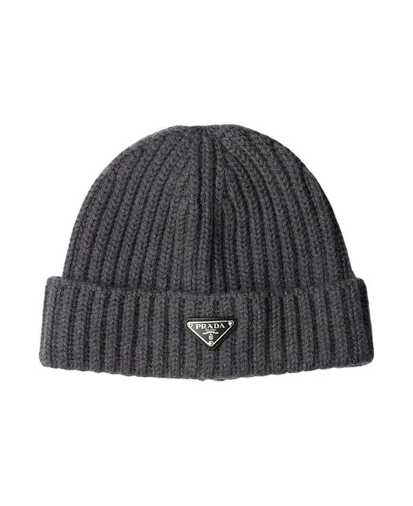 Prada Wool Beanie - Light Grey