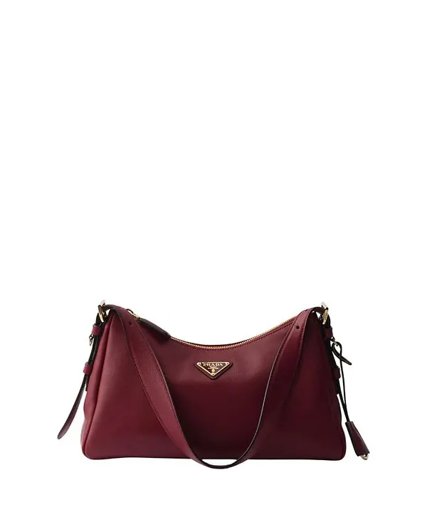 Prada Aimee Medium Leather Shoulder Bag - Red