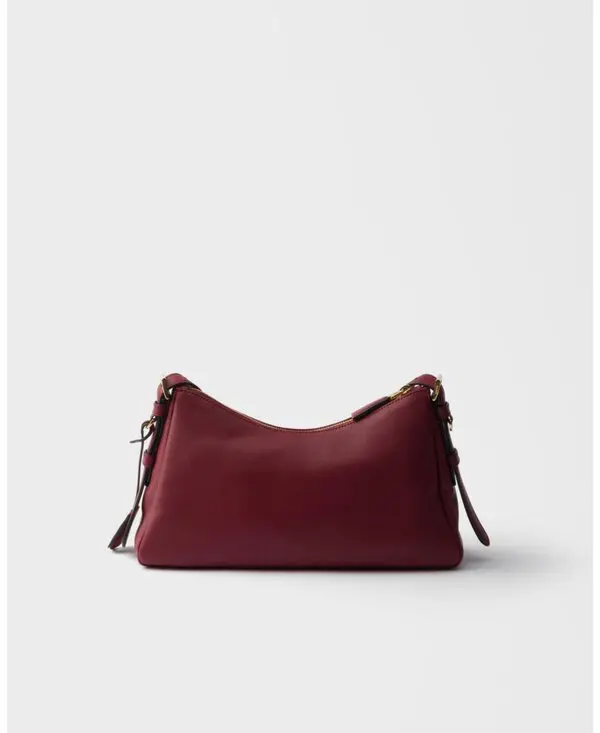 Prada Aimee Medium Leather Shoulder Bag - Red