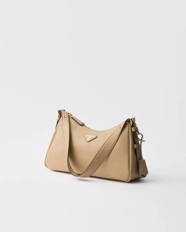 Prada Aimee Medium Leather Shoulder Bag - Sand