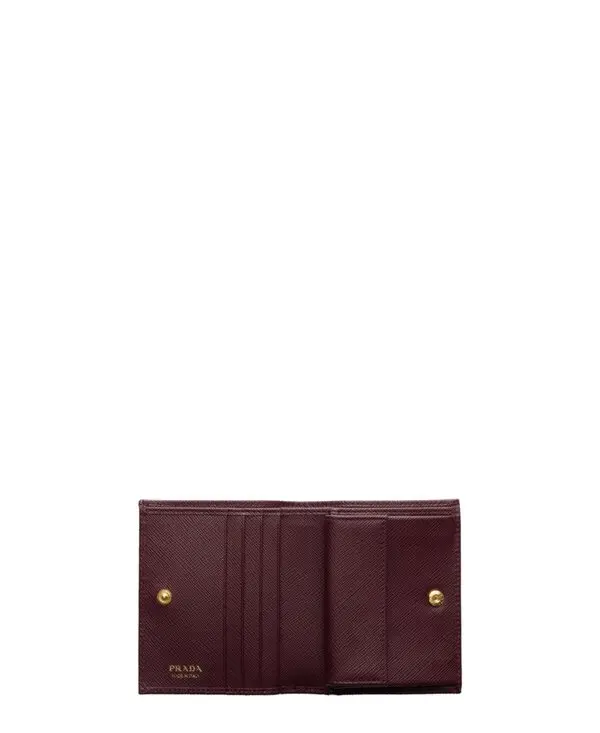 Prada Small Leather Wallet - Burgundy