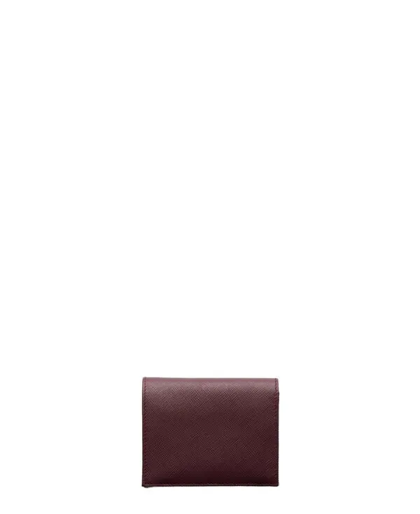 Prada Small Leather Wallet - Burgundy