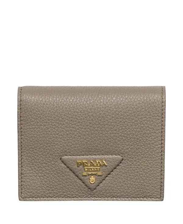 Prada Small Leather Wallet - Grey