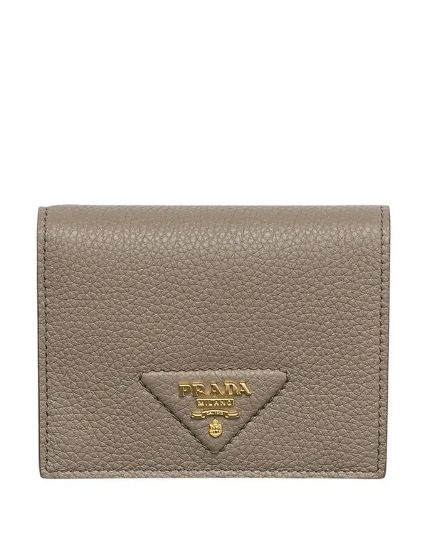 Prada Small Leather Wallet - Grey