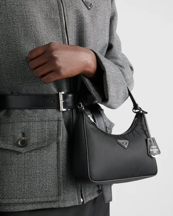 Prada Re-edition 2005 Re-nylon And Saffiano Mini Bag - Drak Red