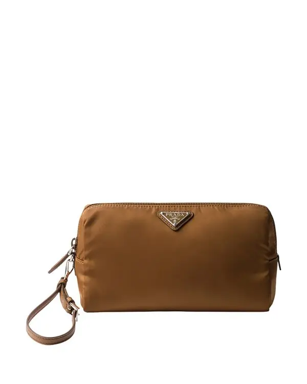 Prada Medium Re-nylon Pouch - Brown