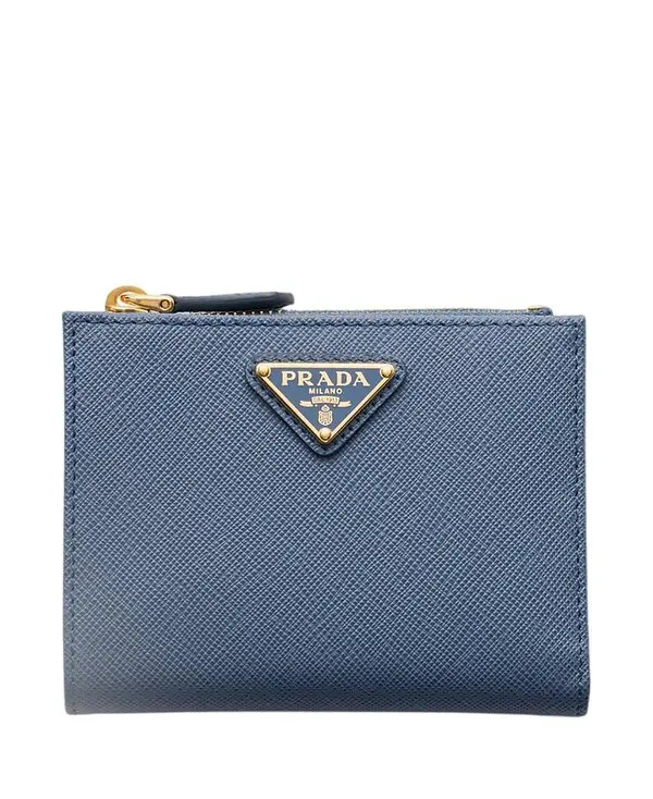 Prada Small Saffiano Leather Wallet - Blue