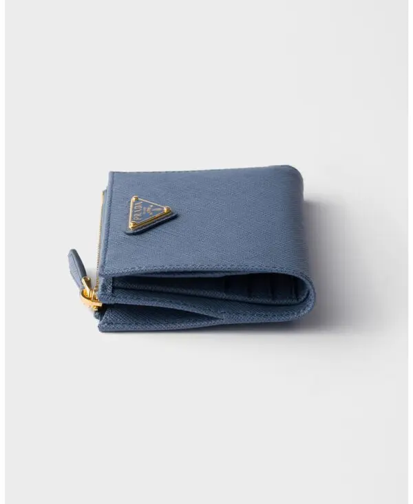 Prada Small Saffiano Leather Wallet - Blue