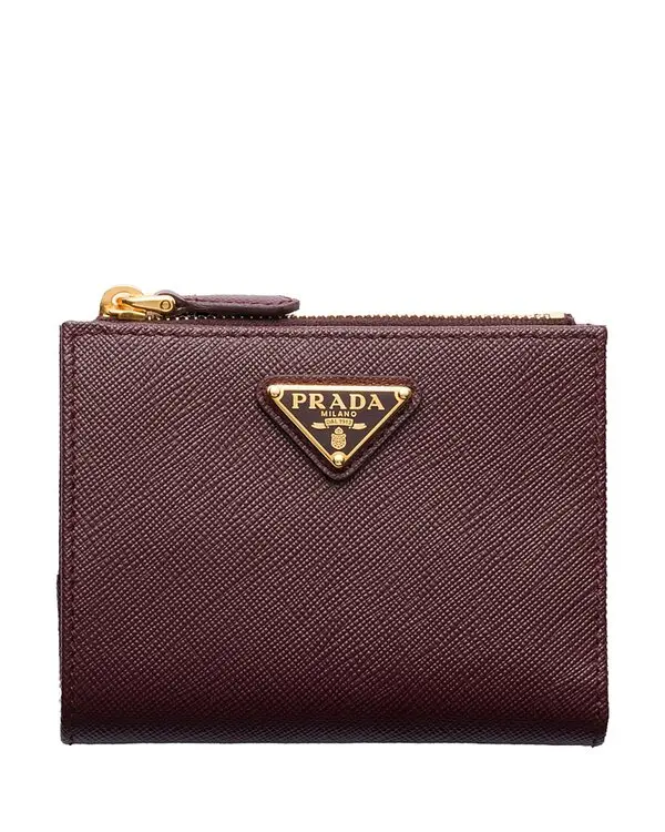 Prada Small Saffiano Leather Wallet - Burgundy