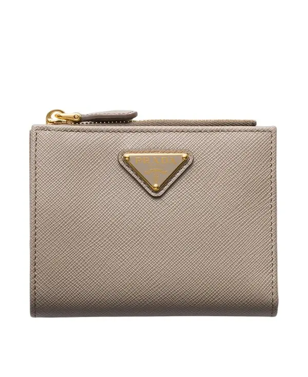 Prada Small Saffiano Leather Wallet - Gold/silver