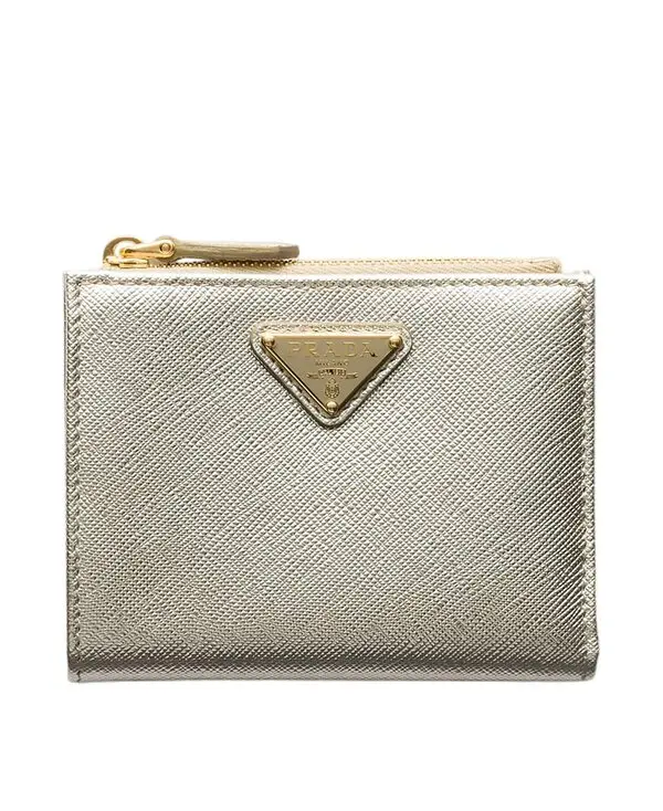 Prada Small Saffiano Leather Wallet - Grey