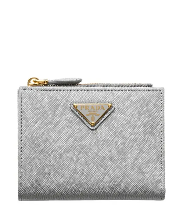 Prada Small Saffiano Leather Wallet - Grey