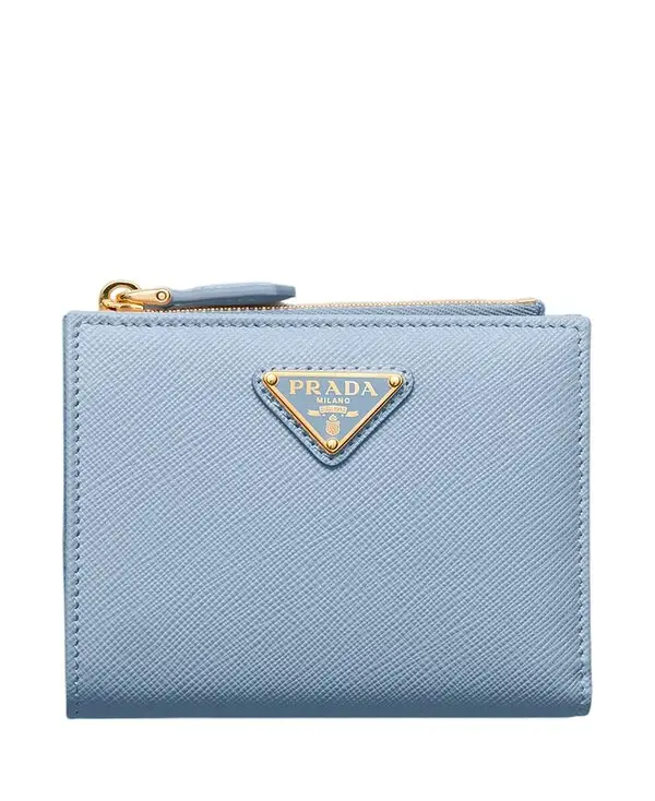 Prada Small Saffiano Leather Wallet - Light Blue