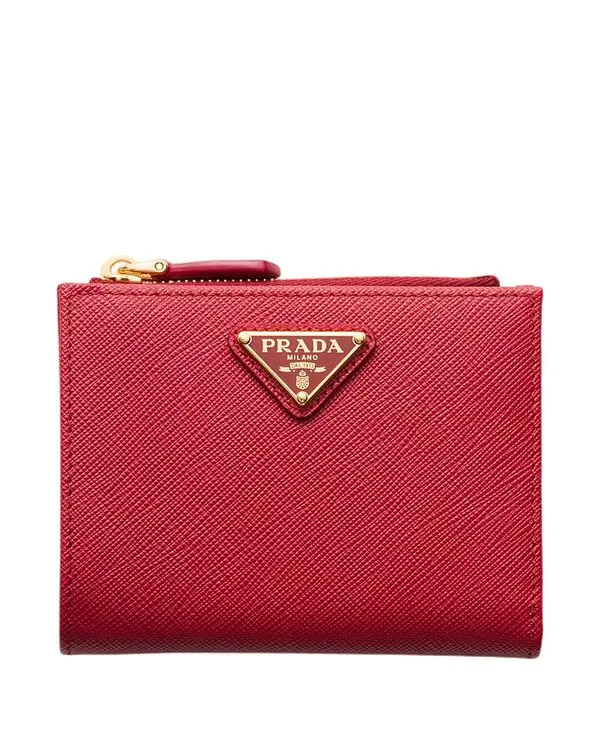 Prada Small Saffiano Leather Wallet - Red
