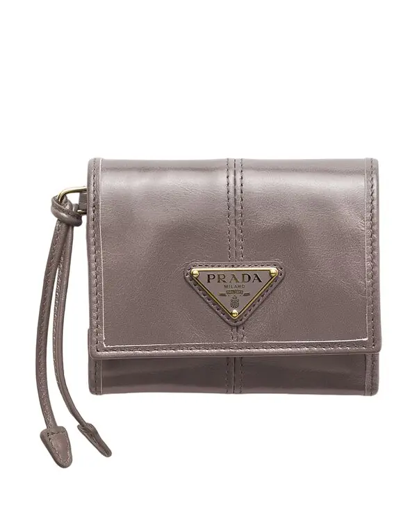 Prada Small Leather Wallet - Grey
