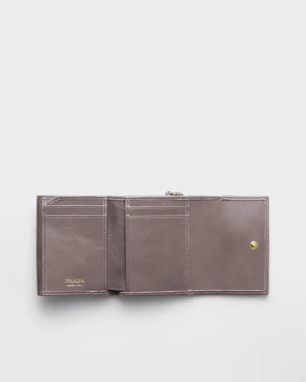 Prada Small Leather Wallet - Grey