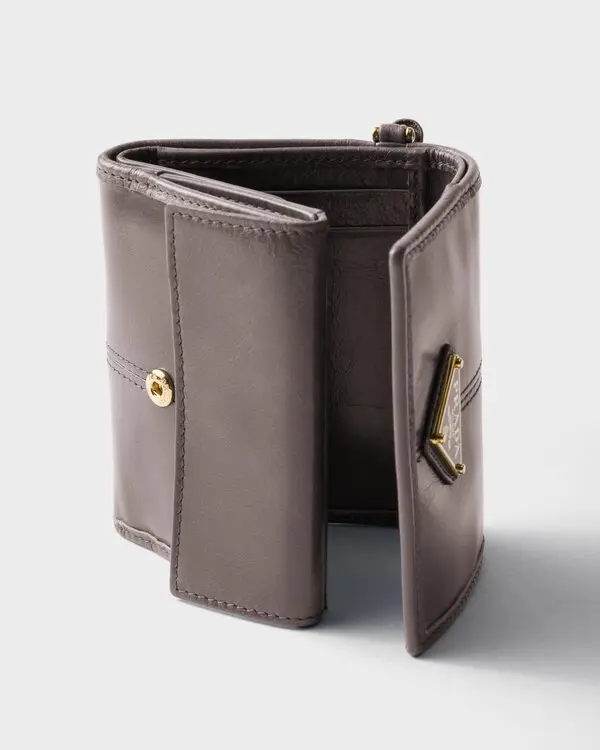 Prada Small Leather Wallet - Grey