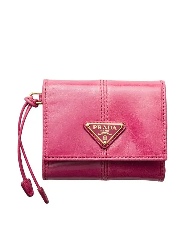 Prada Small Leather Wallet - Pink