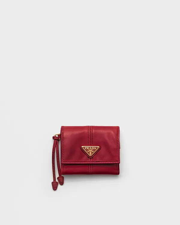 Prada Small Leather Wallet - Red