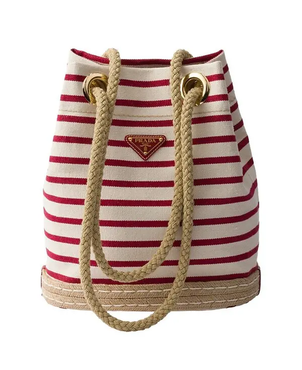 Prada Mariner Small Fabric Bucket Bag - Neutral
