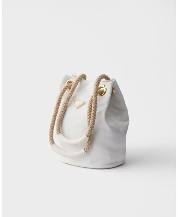 Prada Re-nylon Small Bucket Bag - White
