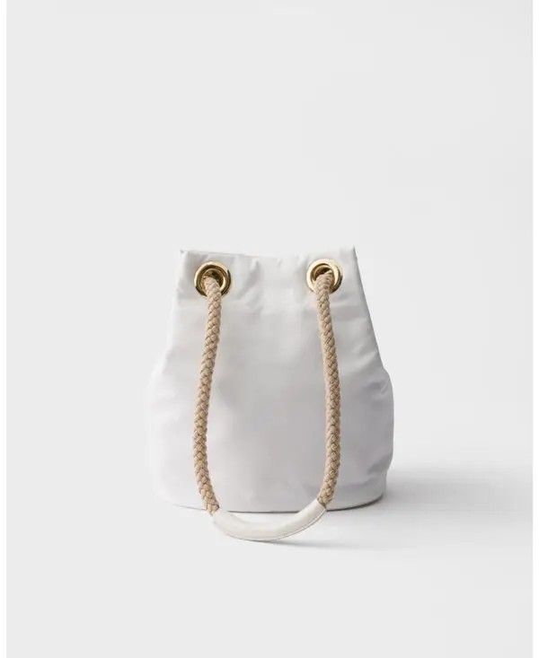 Prada Re-nylon Small Bucket Bag - White