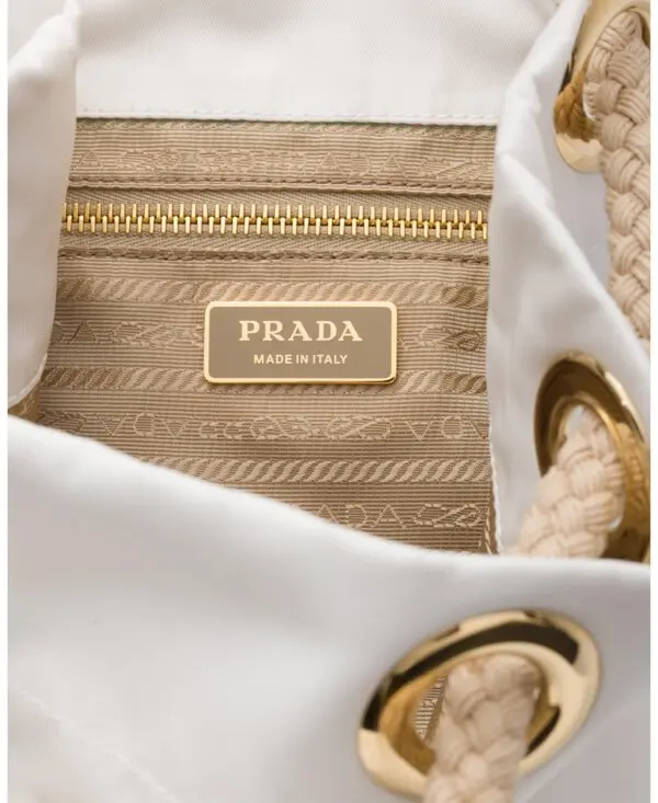 Prada Re-nylon Small Bucket Bag - White
