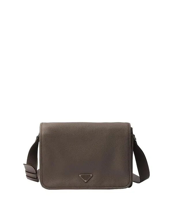 Prada Leather Shoulder Bag - Grey