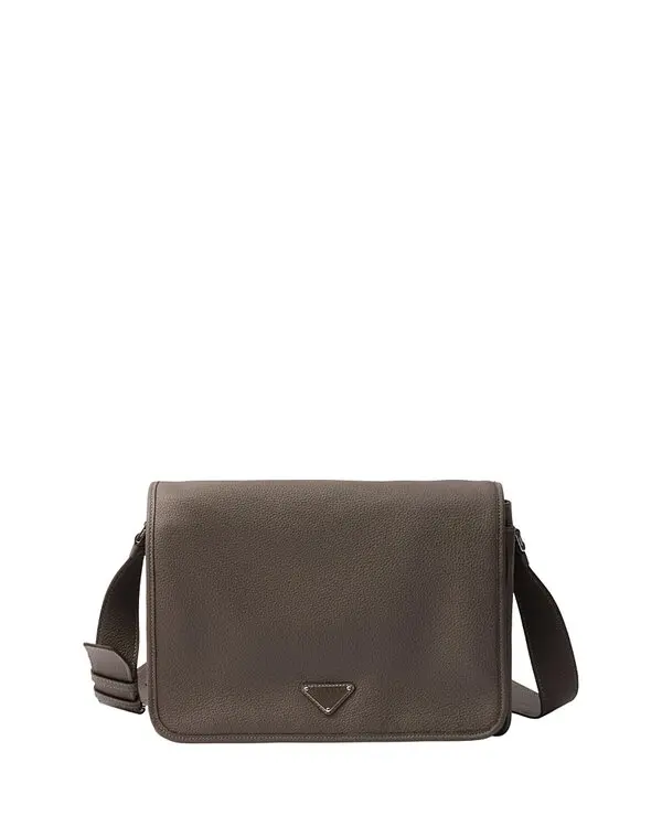 Prada Leather Shoulder Bag - Grey