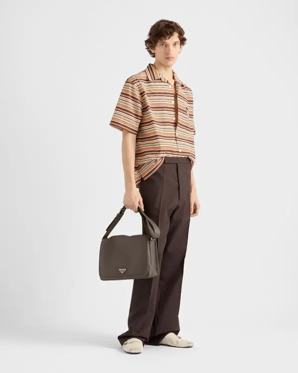 Prada Leather Shoulder Bag - Grey
