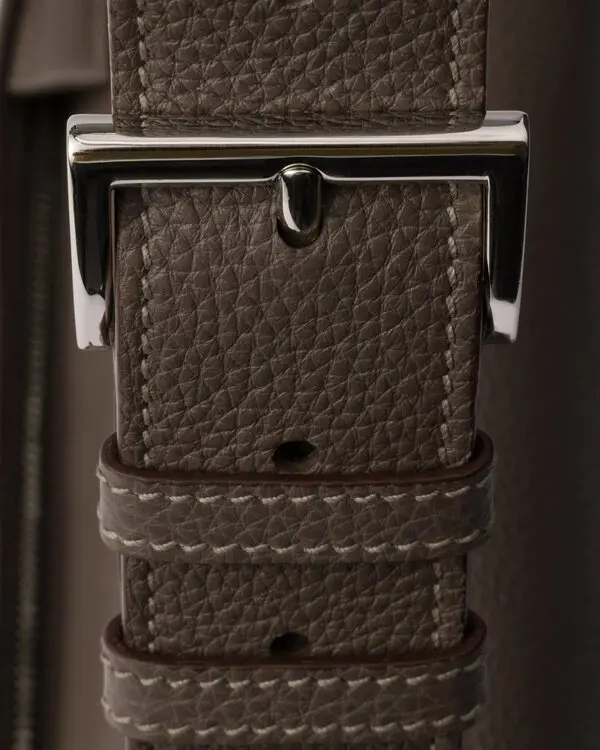 Prada Leather Shoulder Bag - Grey