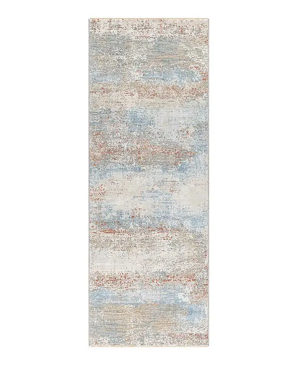Livabliss Brunswick Bwk-2327 Runner Area Rug, 2'7 X 10 - Blue/tan