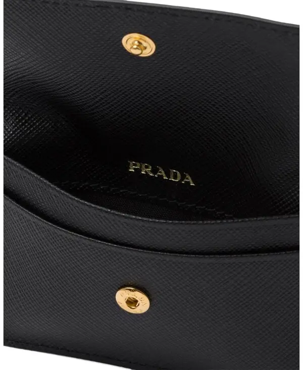 Prada Saffiano Leather Card Holder - Black
