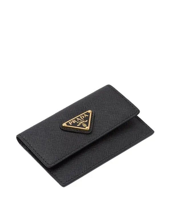 Prada Saffiano Leather Card Holder - Black