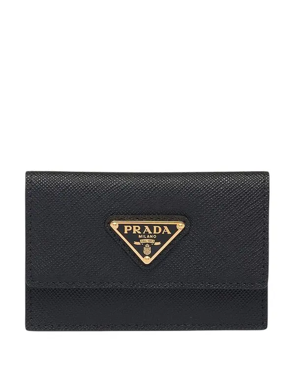 Prada Saffiano Leather Card Holder - Black
