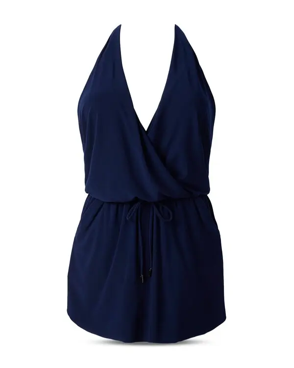 Magicsuit Solid Ellie Halter One Piece Swimsuit - Navy Blue