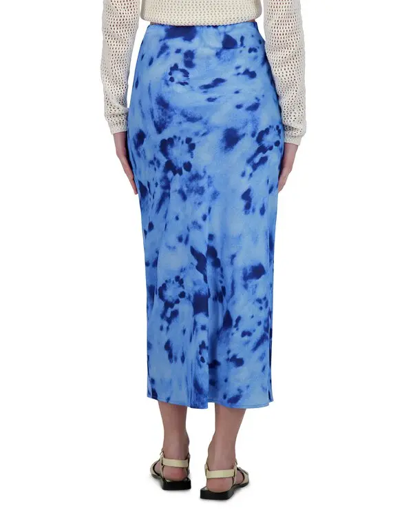 POINT Satin Slip Skirt - Blue Tye Dye