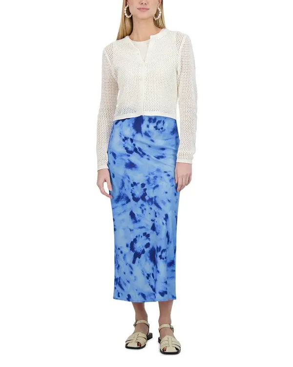 POINT Satin Slip Skirt - Blue Tye Dye